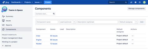 Viewing A Projects Components Jira Core Data Center 912 Atlassian Documentation