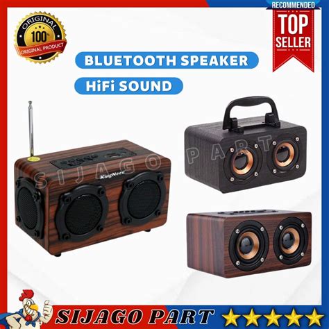 Jual Sjp Speaker Bluetooth Stereo Subwoofer Desain Motif Kayu Hifi Clear Sound Fm Radio Spiker