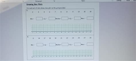 Solved For Each Set Of Data Draw A Box Plot On The Grid Chegg Com