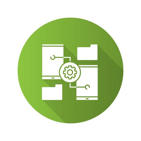 Smartphone Settings Flat Design Long Shadow Glyph Icon File Manager Phones With Cogwheel