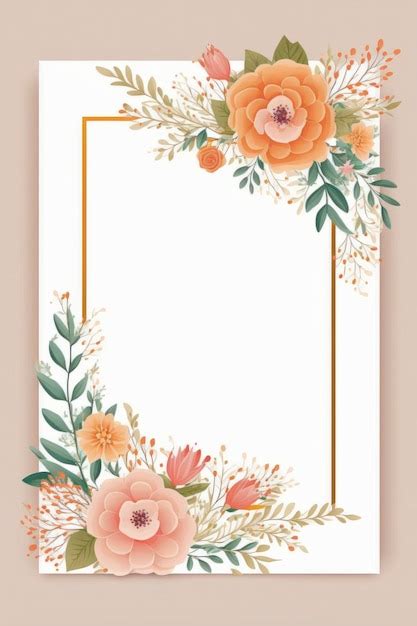Premium Ai Image Save The Date Frame Of Flowers Middle Empty Copy Space