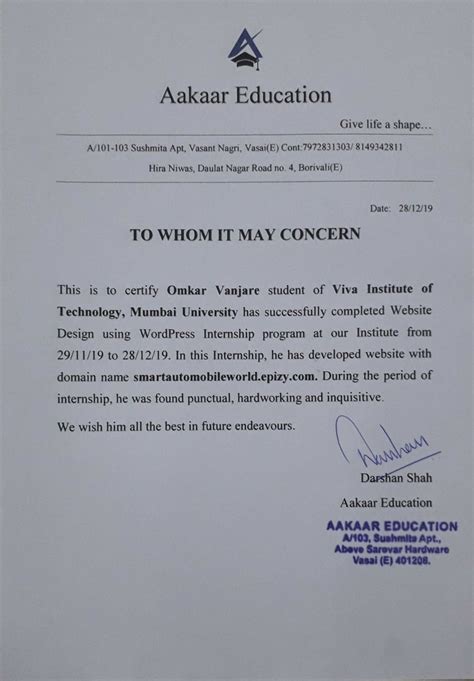 Omkar Vanjare On Linkedin Internship Websitedevelopment