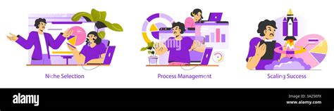Decision Making Illustration Capturing Critical Stages Of Decision Making Through Niche