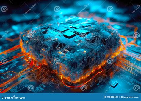 Neural Network Fusion Brain And Futuristic Technology Ai Generated