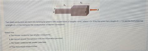 Solved Two Steel Conductors Are Bent Into Rectangular Prisms