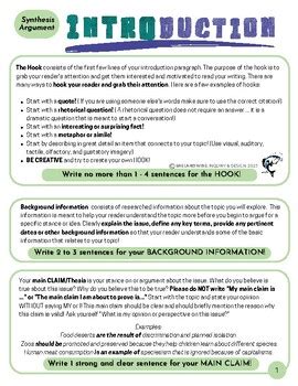 Synthesis Argument Essay Template Similar To A DBQ USE With Any Documents