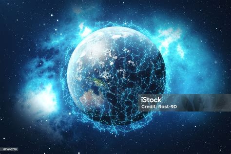 3d 렌더링 공간에서 지구를 통해 네트워크와 데이터 교환 연결 라인 지구 지구 주위 글로벌 국제 연결입니다 Nasa에서 제공 하는이 이미지의 요소 0명에 대한 스톡 사진 및
