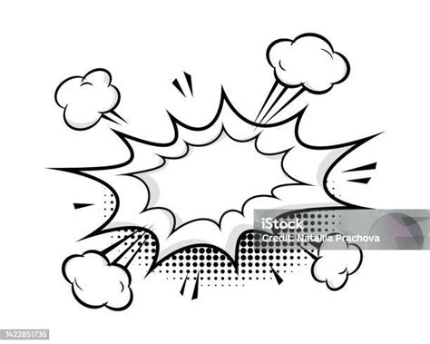 구름과 하프톤 그림자로 빈 코믹 스피치 버블을 손으로 그렸습니다 복고풍 스타일의 팝 아트 벡터 만화 일러스트레이션 만화책 포스터 배너를위한 디자인 1990 1999 년에
