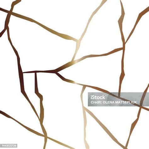 흰색 배경에 청동 Kintsugi 균열 벡터 패턴입니다 정사각형 질감 깨진 대리석 고급 돌 패턴 효과 Craquelure에 대한 스톡 벡터 아트 및 기타 이미지 Istock