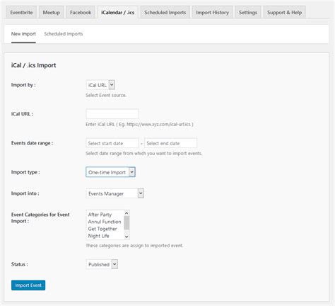 wp event aggregator import eventbrite events meetup events social