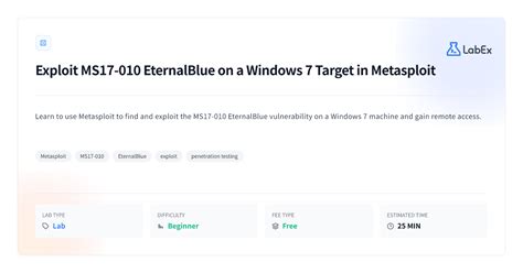 Exploit Ms17 010 Eternalblue In Metasploit Labex
