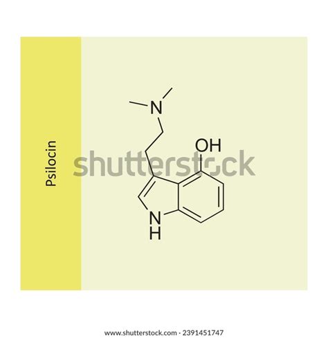 Psilocin Molecular Structure Skeletal Formula Diagram Stock Vector
