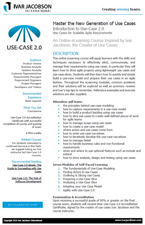 Use Case 2 0 ELearning Summary Ivar Jacobson International