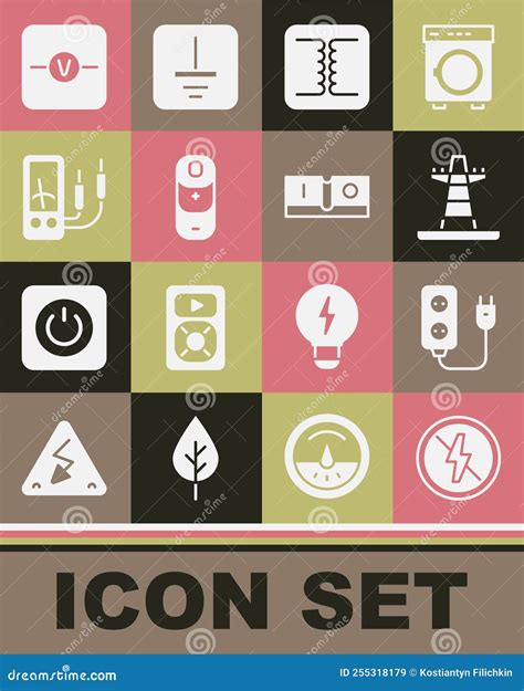 Set No Lightning Electric Extension Tower Line Electrical Transformer Battery Charge Ampere