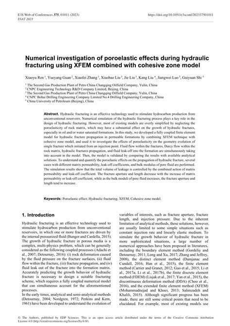 pdf numerical investigation of poroelastic effects during hydraulic