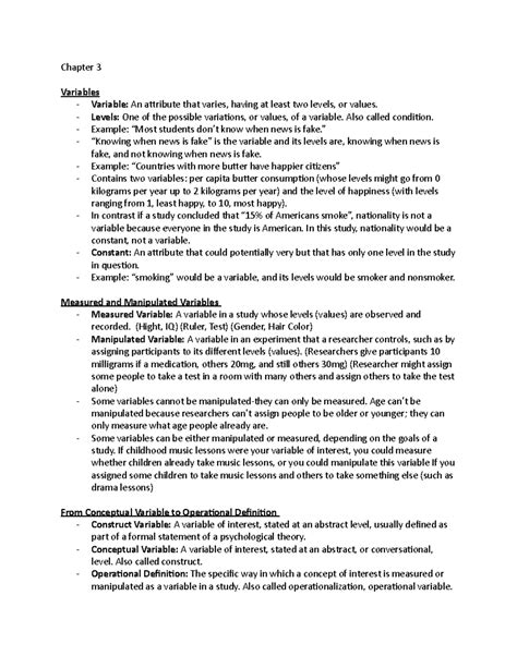 Chapter 3 Research Chapter 3 Variables Variable An Attribute That Varies Having At Least