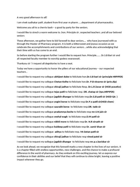 Spech Farewell Pdf