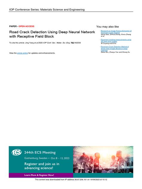Road Crack Detection Using Deep Neural Network With Receptive Field Block Download Free Pdf