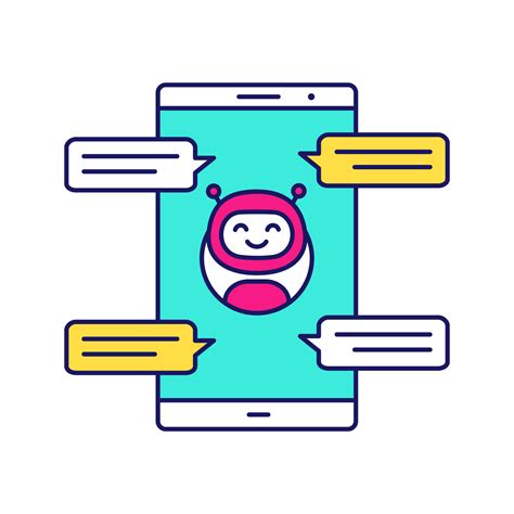 Chatbot With Speech Bubbles Color Icon Messenger Bot Chatting On