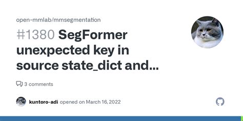 Segformer Unexpected Key In Source Statedict And Model Weight Questions · Issue 1380 · Open