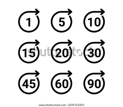 Time Clock Countdown Timer Circle Arrow Stock Vector Royalty Free