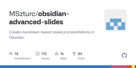 Github Mszturcobsidian Advanced Slides Create Markdown Based Revealjs Presentations In Obsidian