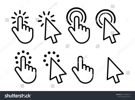 Pointer Cursor Mouse Icon Clicking Cursor Stock Vector Royalty Free Shutterstock
