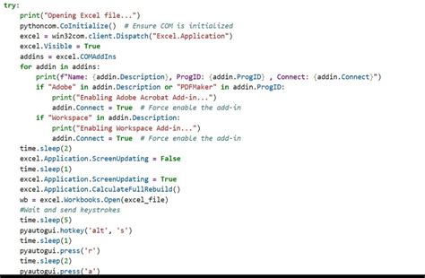 How To Load Excel Workspace Addin From Python Script Lseg Developer