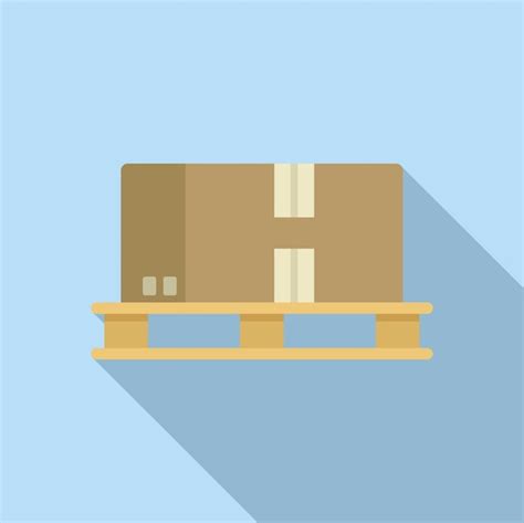 Premium Vector Flat Design Cardboard Box On Wooden Pallet Icon