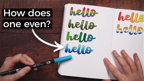 Gradient Lettering Tutorial 💜 6 Easy Styles Youtube