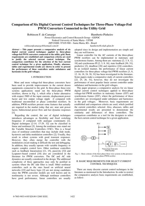 Pdf Comparison Of Six Digital Current Control Techniques For Three Phase Voltage Fed Pwm