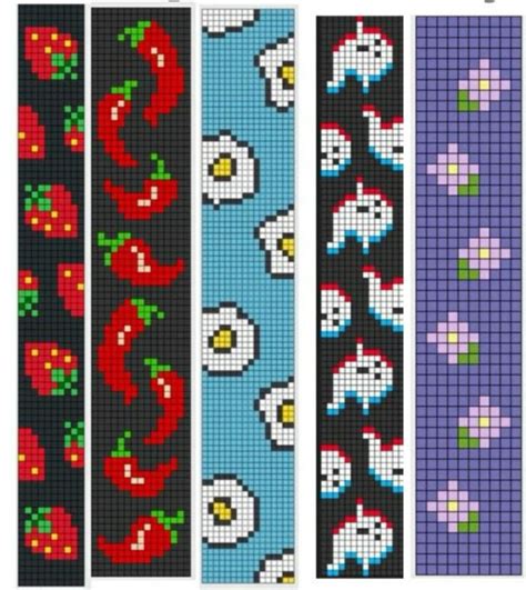 Фенечки Узоры для бисероплетения Вышитые крестиком закладки Узоры для ткацкого станка