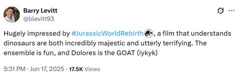 ‘jurassic World Rebirth First Reactions Filled With Usual Hyperbolic
