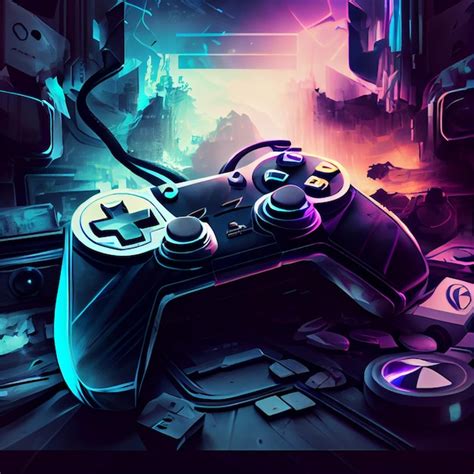 Premium Photo Cyberpunk Gaming Controller Gamepad Joystick Illustration