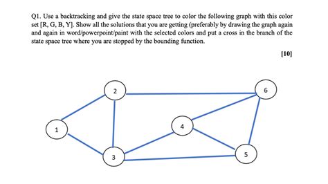 Q1 Use A Backtracking And Give The State Space Tree To Color