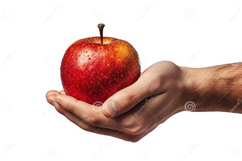 Person Holding An Apple In Their Hand Stock Image Illustration Of