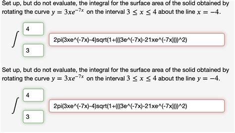 solved set up but do not evaluate the integral for the