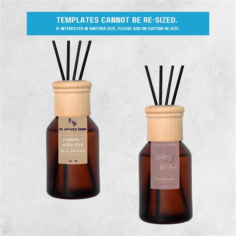 Editable Scented Oil Diffuser Label Template Custom Fragrance Oil Diffuser Label DIY Print At