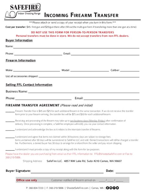 Fillable Online Incoming Firearm Transfer Fax Email Print Pdffiller