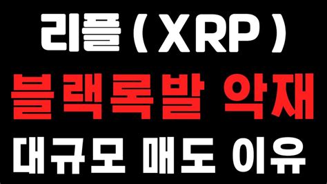 리플코인 블랙록발 악재 대규모 매도 이유 불독코인비트코인급등코인코인단타 Youtube