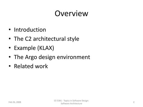 ppt a component and message based architectural style for gui