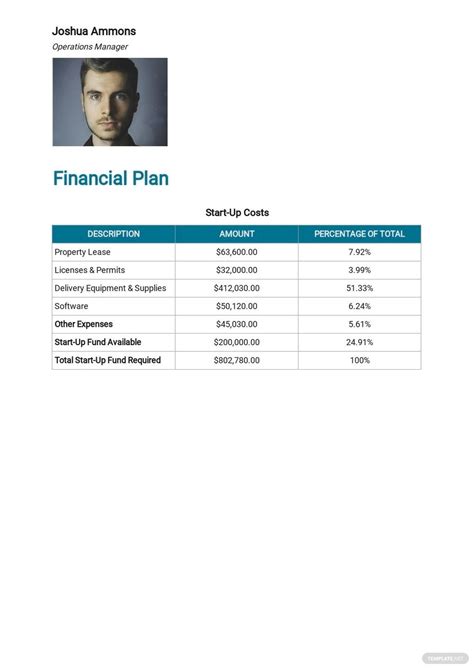 Startup Financial Plan Example Economy Gdp