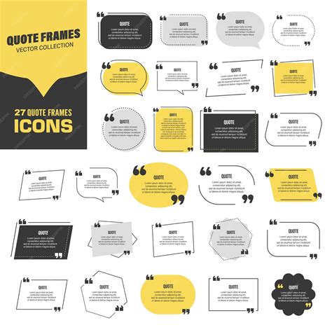 Premium Vector Quotes Frames Quotes Frames Set Tex Border Collection