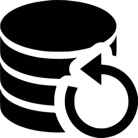 Black data backup icon - Free black database icons