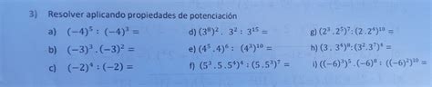 solved 3 resolver aplicando propiedades de potenciación a 4 5 4