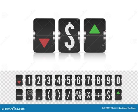 Flip Number And Symbol Scoreboard On Light Background Vector
