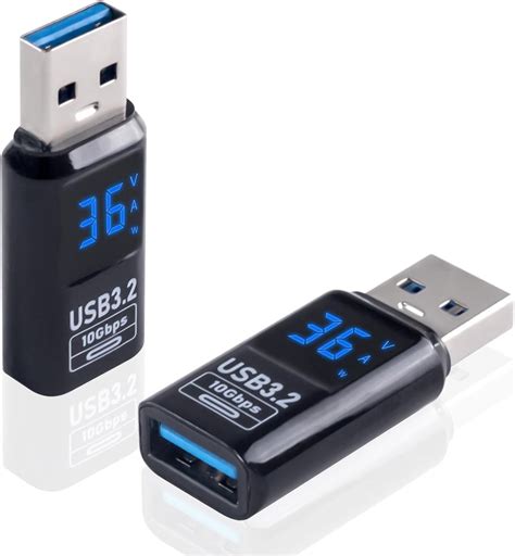 Amazon Com Poyiccot Usb Extender Adapter With Led Wattage Dispaly Usb Extension Cable Adapter