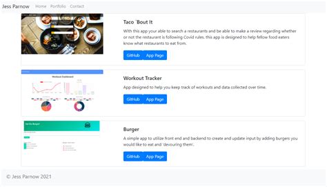 GitHub Jessparnow React Portfolio
