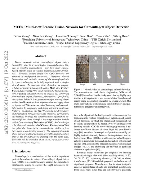 (PDF) MFFN: Multi-view Feature Fusion Network for Camouflaged Object Detection