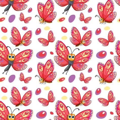 Premium Vector Colorful Butterfly And Bee Pattern Design